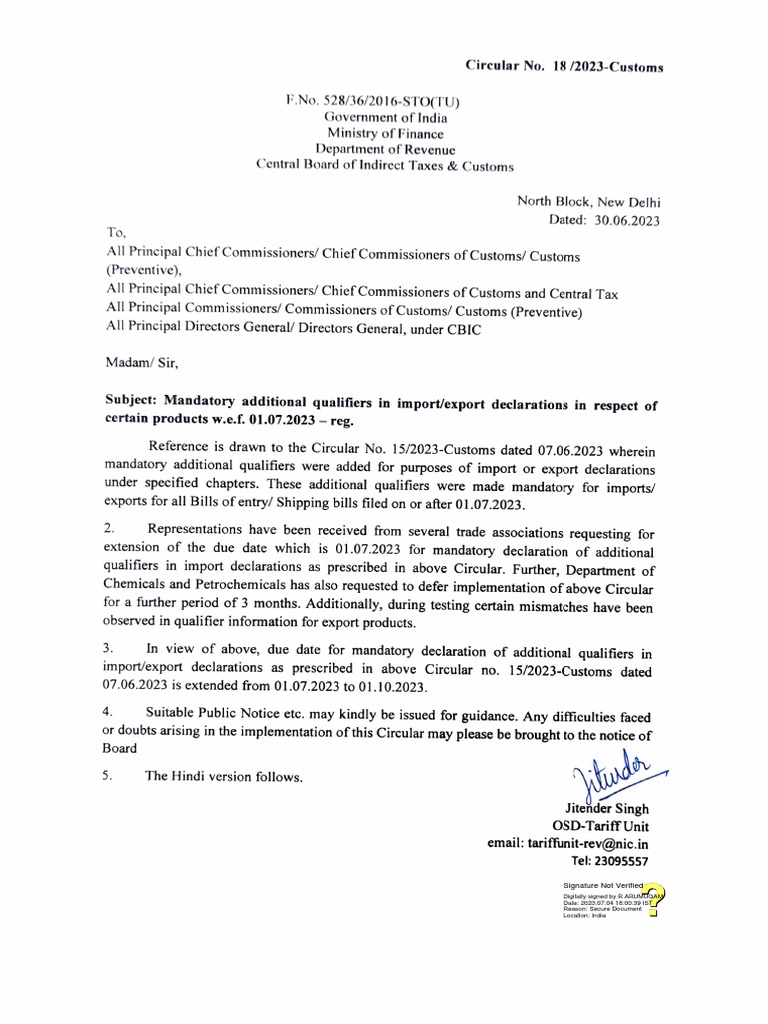 Notification Signed | PDF | Customs | Governance