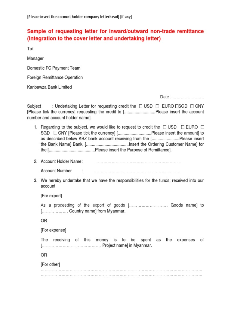 Requesting Letter Sample for Inward Outward Non Trade1 | PDF ...