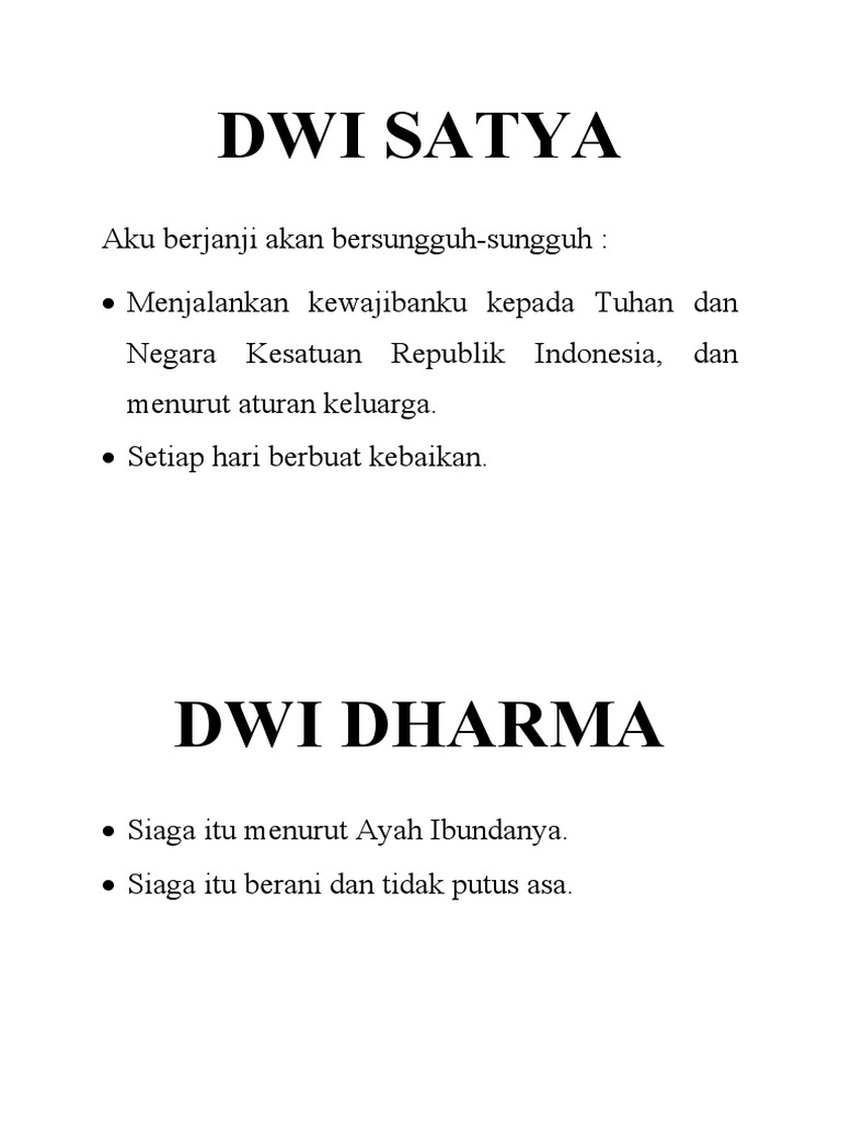 Dwi Satya & Tri Satya Pramuka | PDF