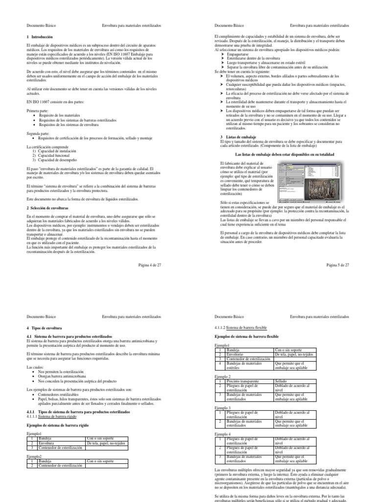 Envoltura de Materiales Esterilizados | PDF | Esterilización ...