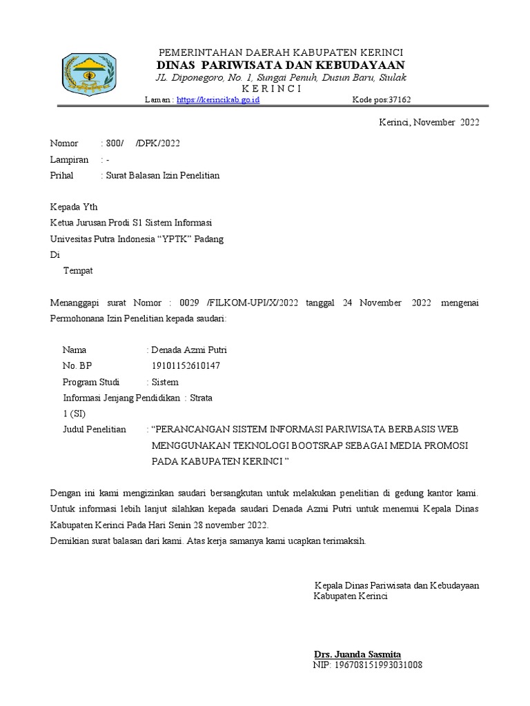 Surat Balasan.. | PDF