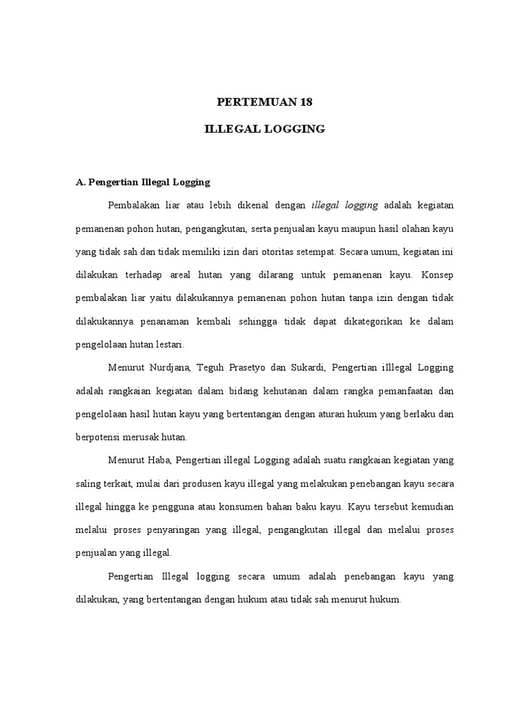 Pertemuan 18 Illegal Logging | PDF