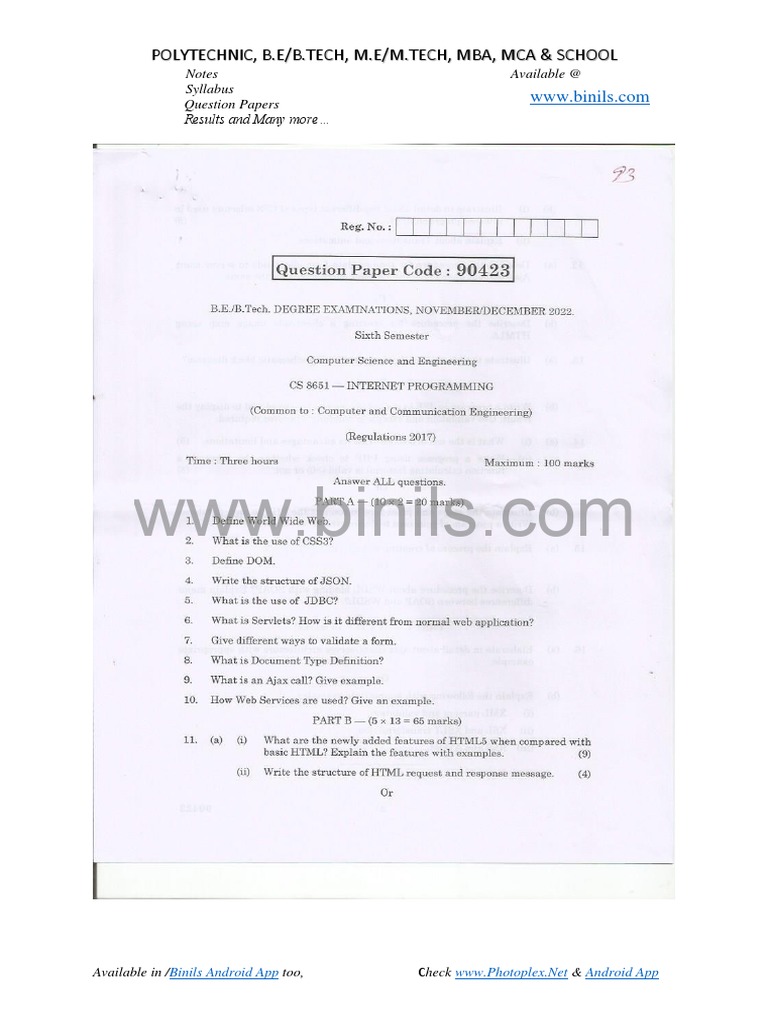 CS-8651-Internet-Programming-previous-question-paper | PDF