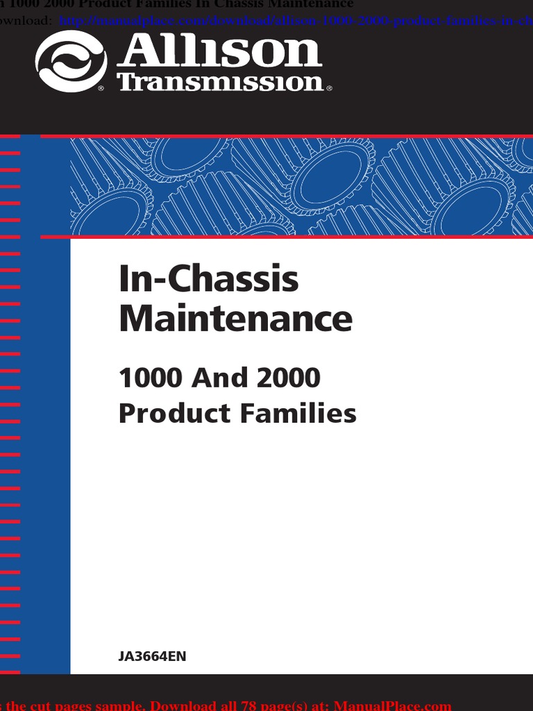 Allison 1000 2000 Product Families in Chassis Maintenance | PDF ...