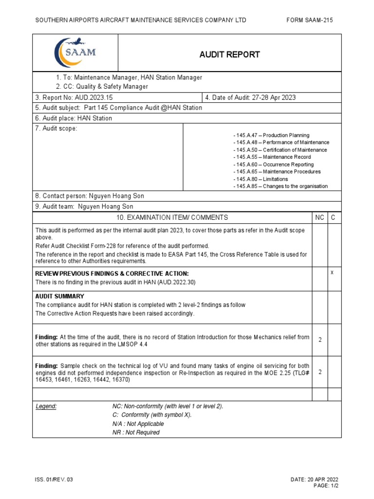 AUD.2023.15 (Signed) | PDF | Audit | Aviation