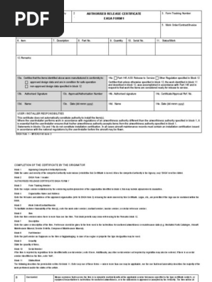 Easa Form 1 Fill Online Printable Fillable Blank