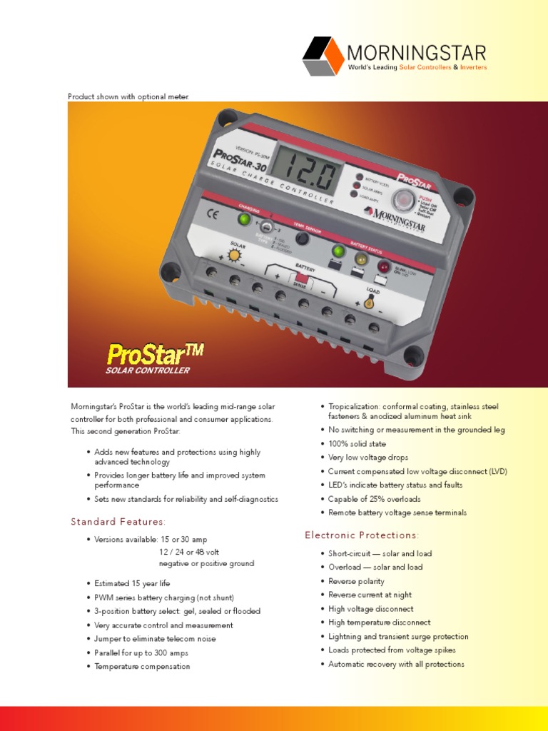 03. Morningstar Prostar Ps30M With Lcd | PDF | Physical Quantities ...