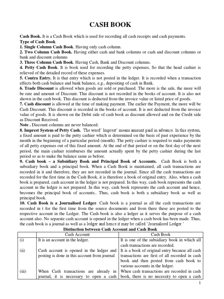 Cash Book | PDF | Debits And Credits | Personal Finance