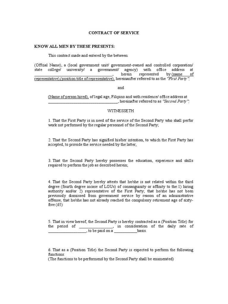 Contract of Service | PDF | Civil Law (Legal System) | Government