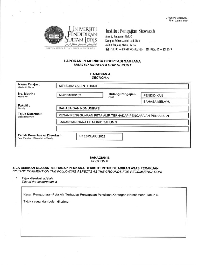 Laporan Pemeriksa 2 - Siti Suraya | PDF