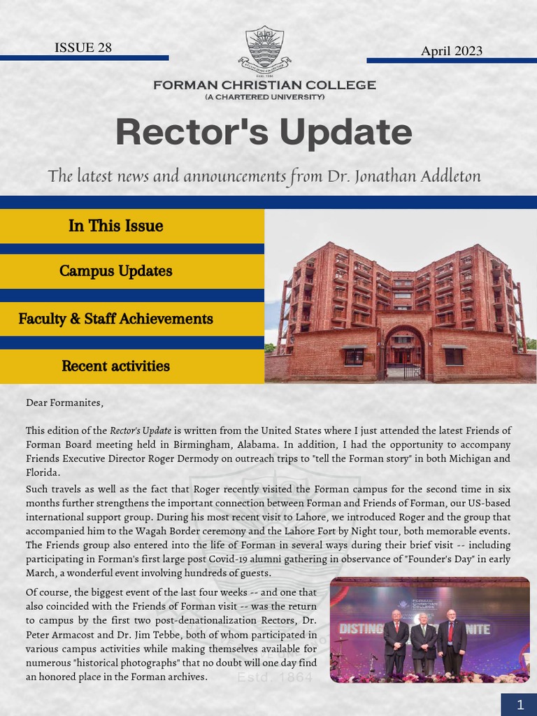 Rectors Update - Issue 28 | PDF | Pakistan Rectors Update - Issue 28 | PDF | Pakistan