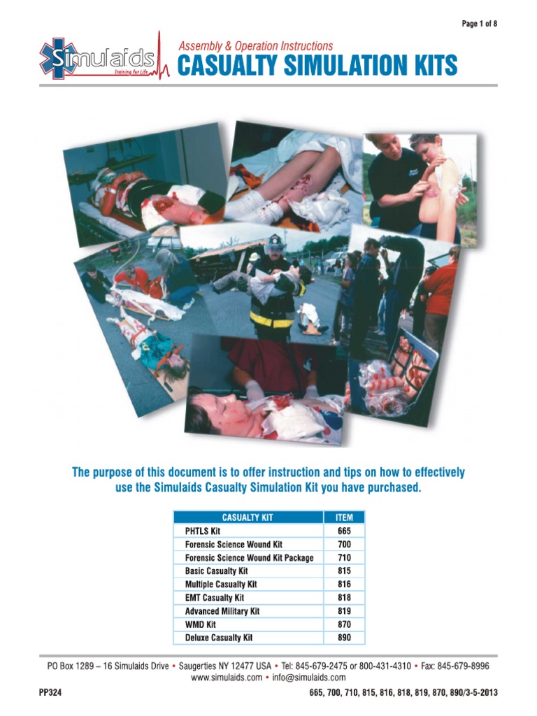Simulaids Manual Casualty Simulation Kits | PDF