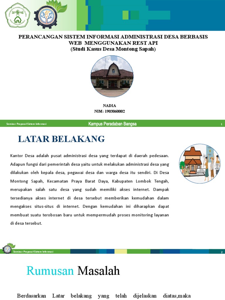 Proposal Sistem Informasi Desa Montong Sapah | PDF