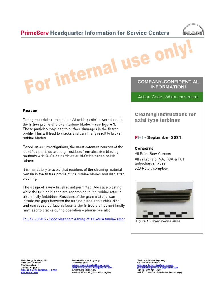 PHI Cleaning Instructions For Axial Type Turbines 09-2021 | PDF ...