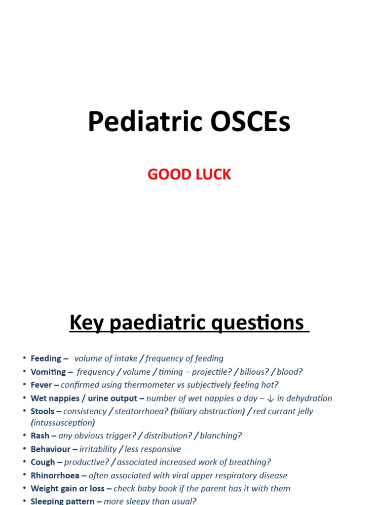 Pediatric OSCEs 2016 Modified | Download Free PDF | Nocturnal Enuresis ...