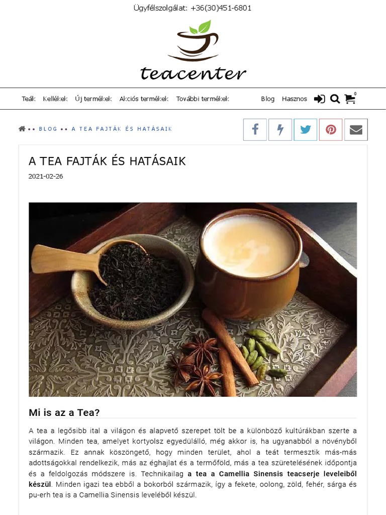 A Tea Fajták És Hatásaik | PDF