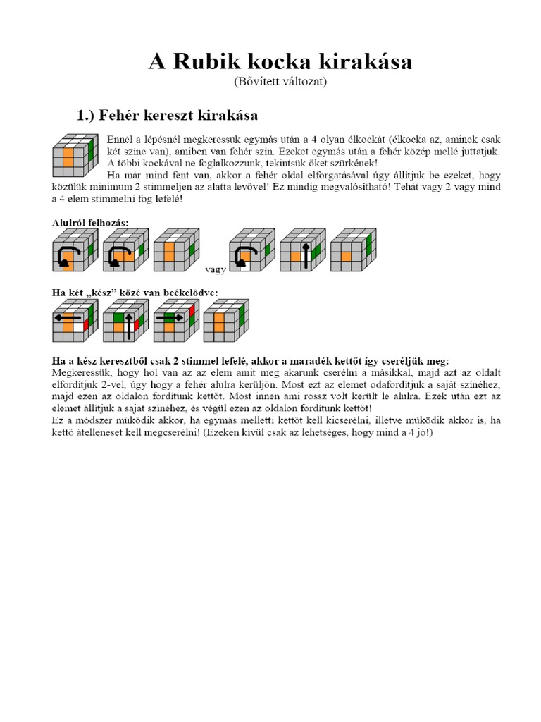 A Rubik kocka kirakása (Bővített változat) | PDF