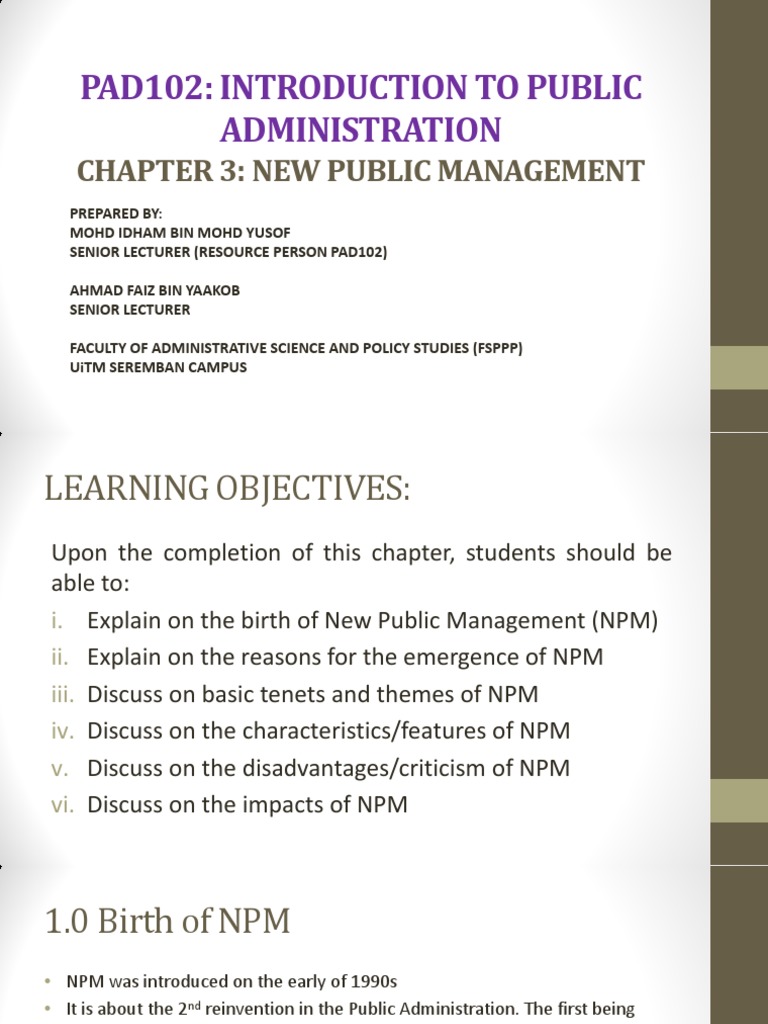 New Public Management Overview | PDF | Customer | Public Administration