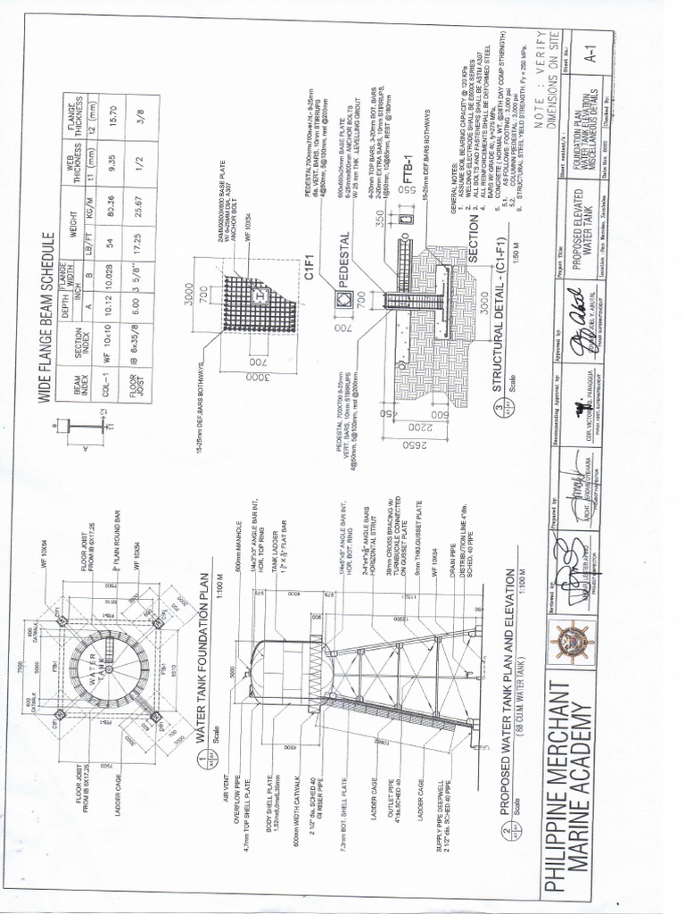 Overhead Tank Drawing | PDF