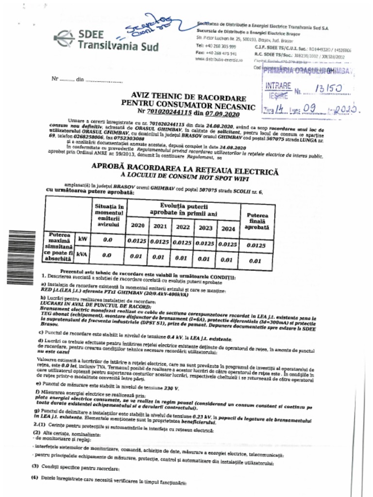 Avize Tehnice de Racordare | PDF