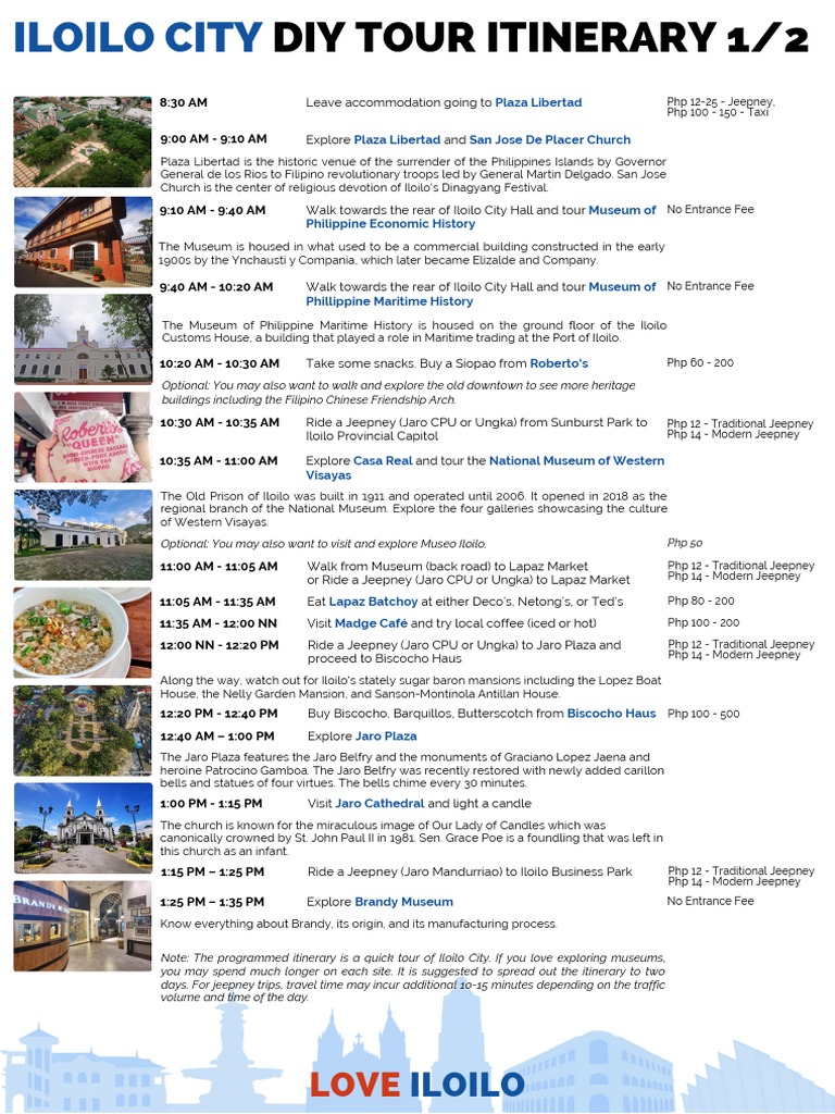 DIY Travel Itinerary Iloilo City | PDF | Philippines