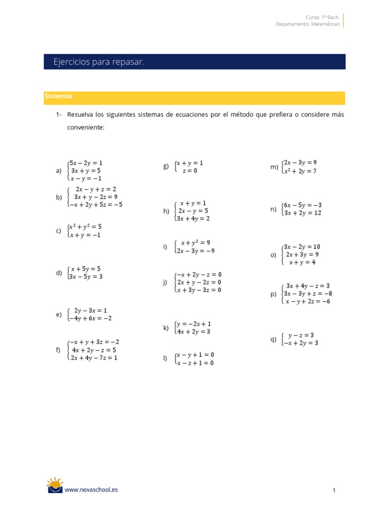 Sistemas de Ecuaciones | PDF