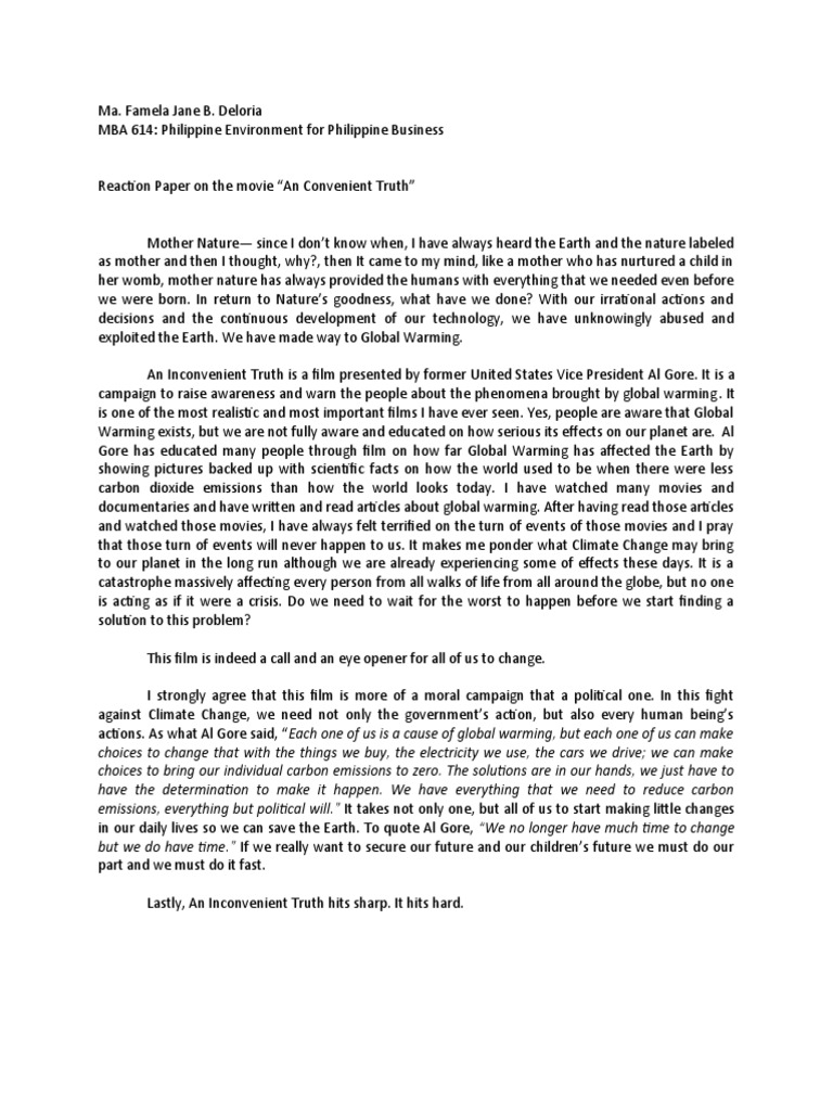 Reaction Paper | PDF | Climate Change | Nature