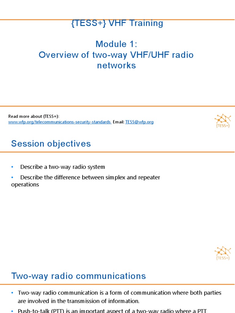 1.2 Day 1 - TESS VHF Training - Overview of Two Way VHF - UHF Radio ...