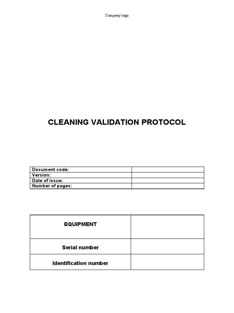 Cleaning Validation Protocol TEMPLATE | Download Free PDF | Analytical ... Cleaning Validation Protocol TEMPLATE | Download Free PDF | Analytical ...