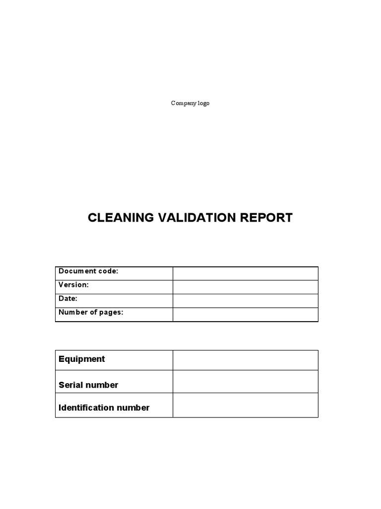 Cleaning Validation Report TEMPLATE | PDF Cleaning Validation Report TEMPLATE | PDF