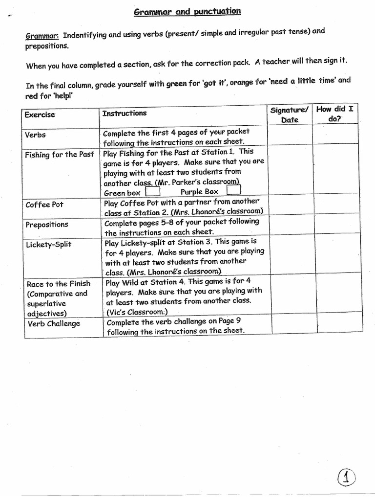 P5 2019-2020 Grammar Pack #2 Grammar and Punctuation | PDF