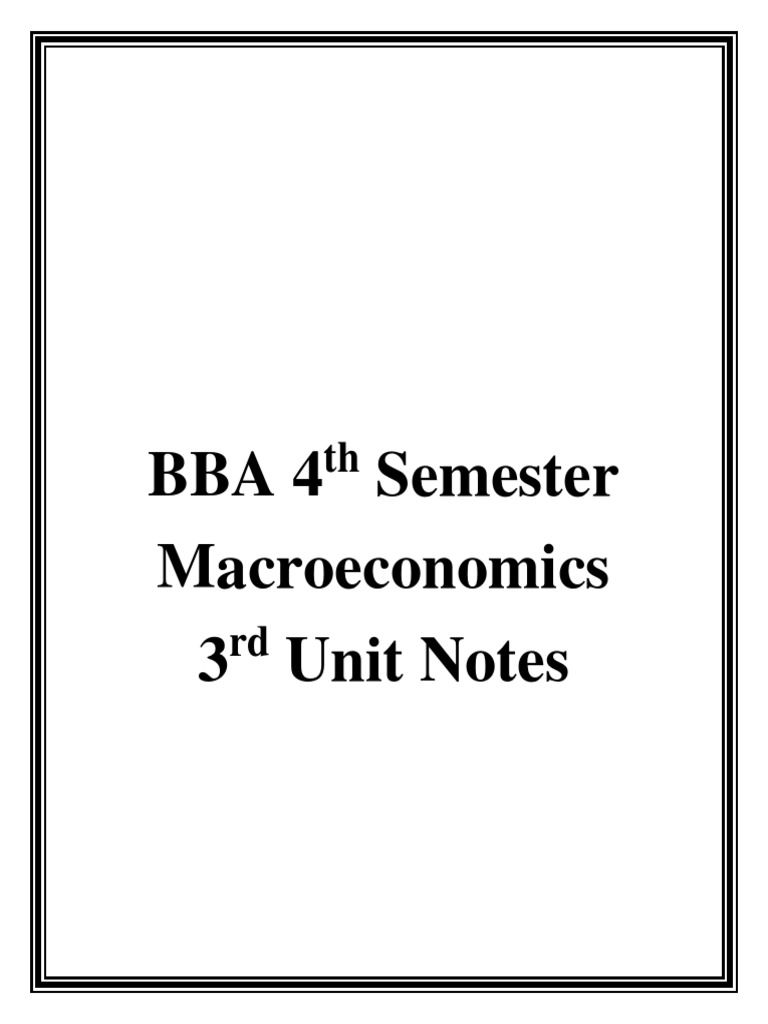 Macroeconomics Notes Unit 3 | PDF | Cost Of Living | Money Supply