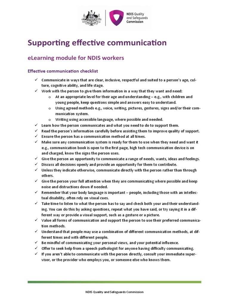 Effective Communication for NDIS Workers | PDF | Communication | Gesture