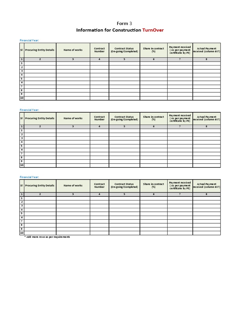 Form 3_Turnover Information | PDF