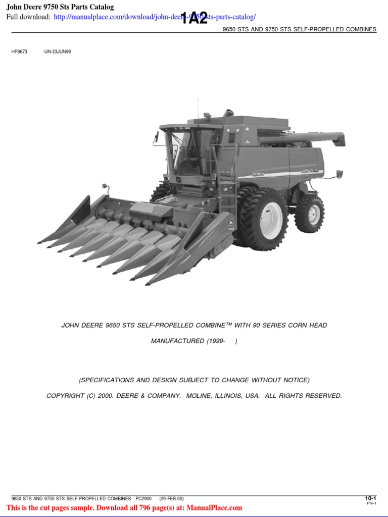 John Deere 9750 Sts Parts Catalog | PDF | Screw | Axle