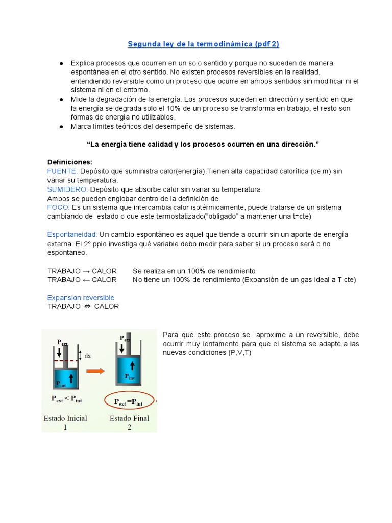 RESUMEN 2do. Parcial - Termodinámica UTN FRH | PDF | Ejercicio | Calor