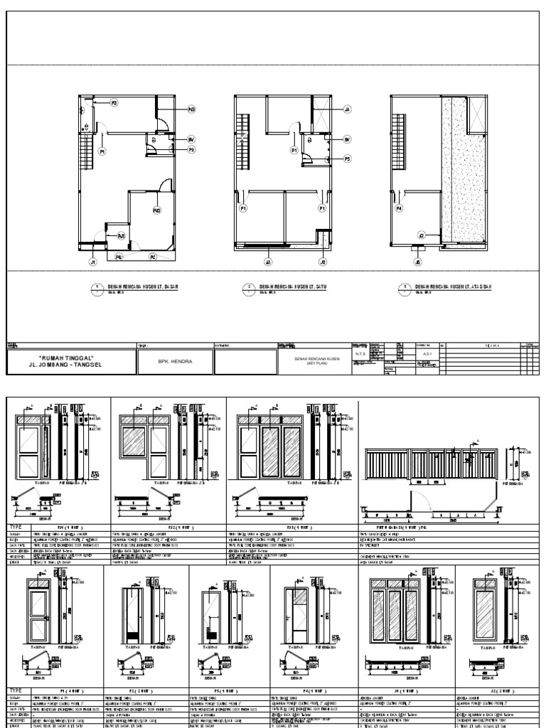 Gambar Kusen, Plafon, Lantai, Toilet, Tangga | PDF