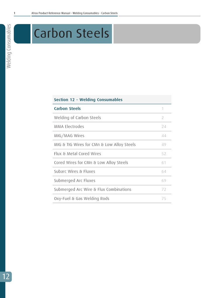 Section 12 - Welding Consumables - Carbon Steels | PDF | Construction ...