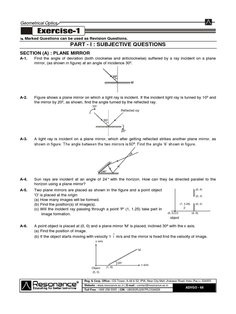 Resonance Geometrical Optics Exercise | PDF | Electromagnetic Radiation | Electromagnetism