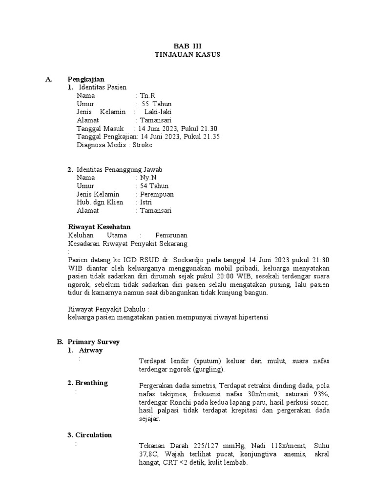 Askep Gadar Pada Pasien Stroke | PDF