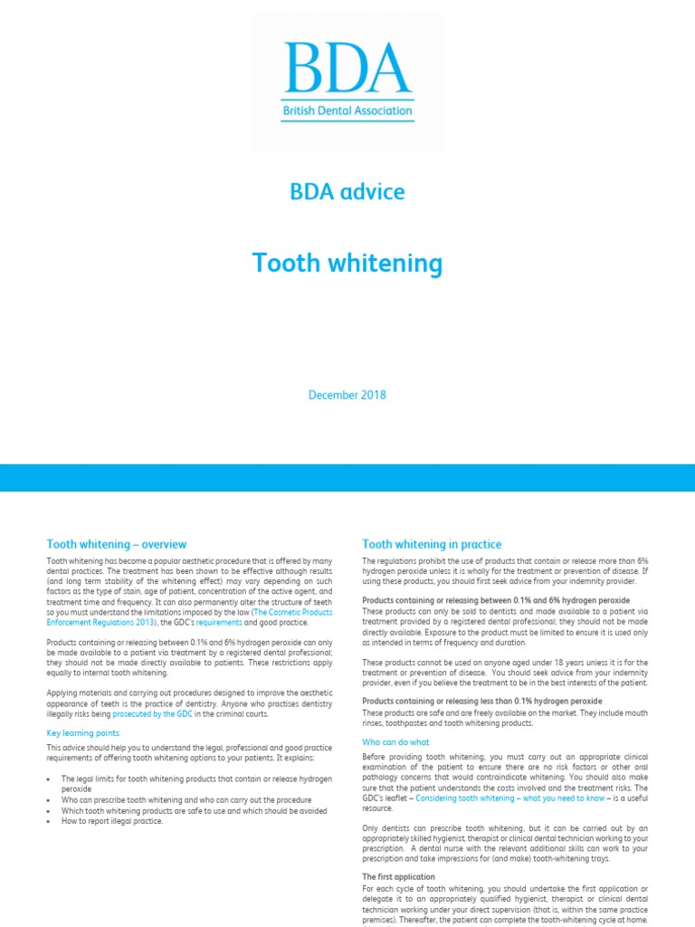 Tooth Whitening | PDF | Dentistry | Clinical Medicine