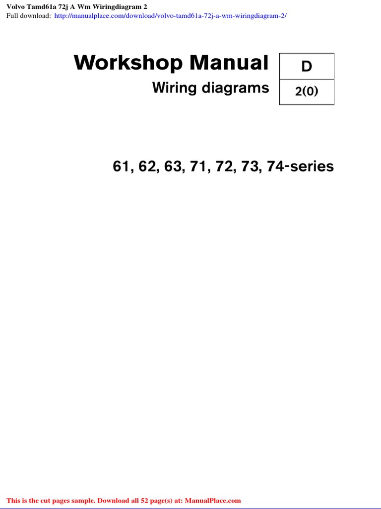 Volvo Tamd61a 72j A WM Wiringdiagram 2 | PDF | Turbocharger | Engines