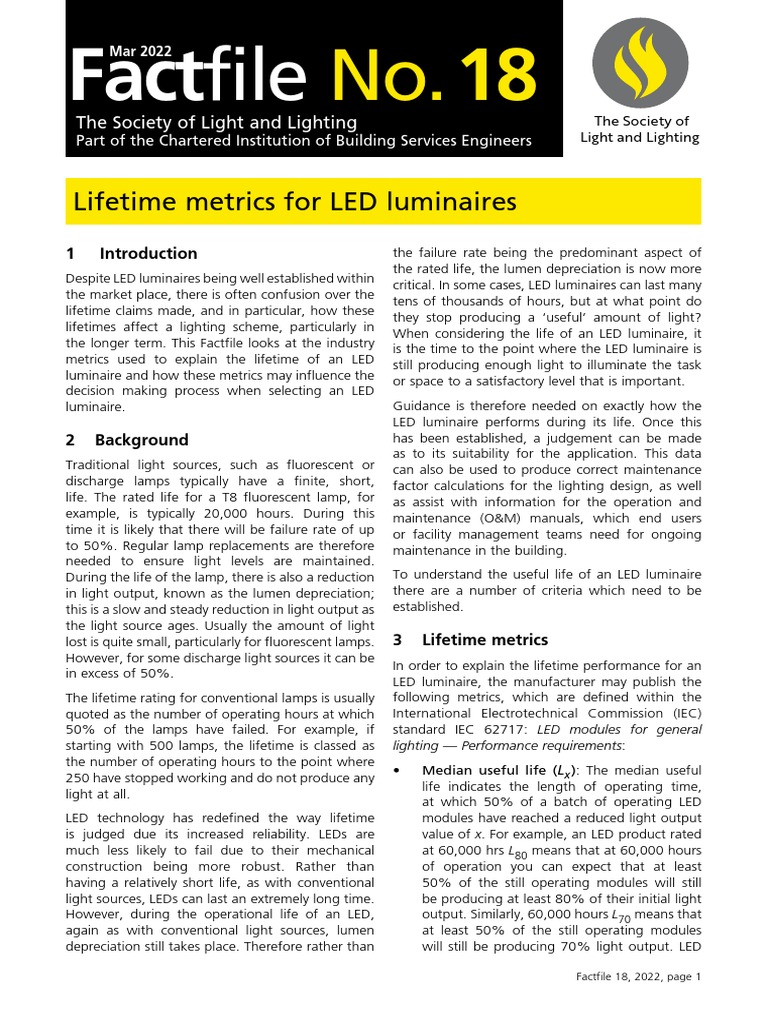 dPoRbHDQ LF18 2022 Metrics PDF | PDF | Lighting | Light Emitting Diode