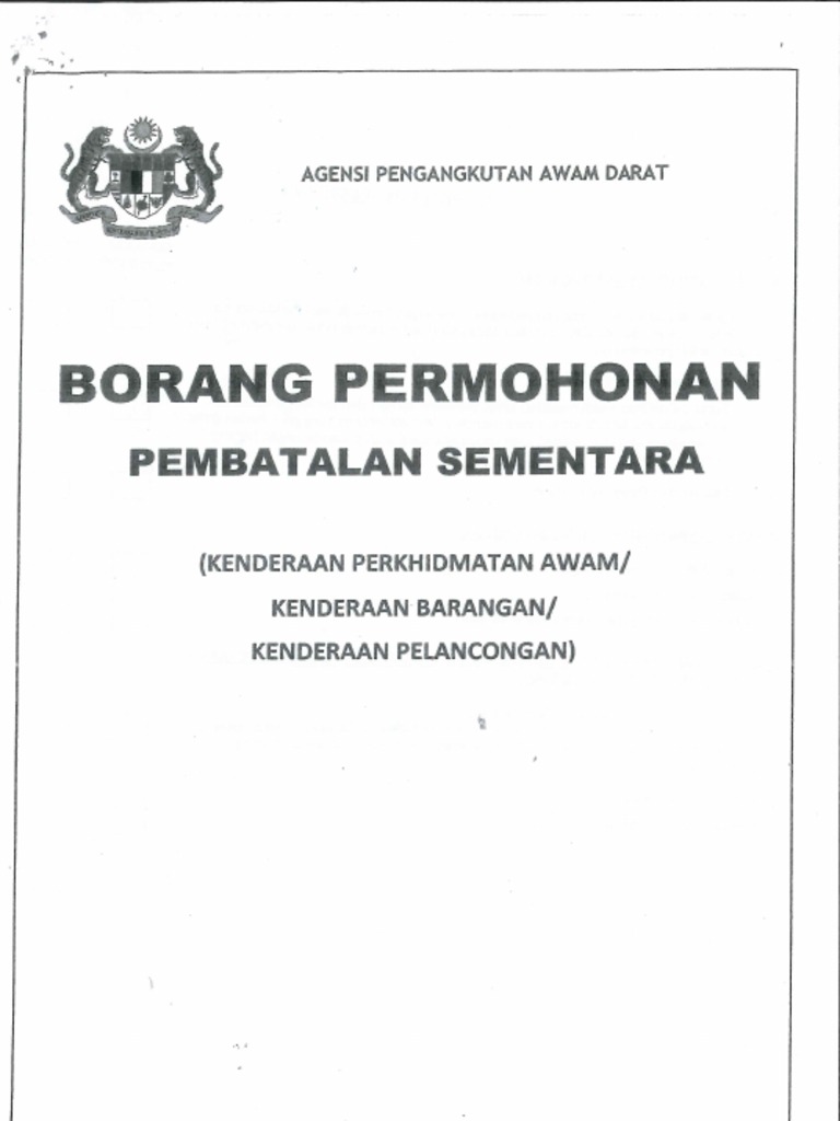 BORANG PERMOHONAN SEMENTARA | PDF