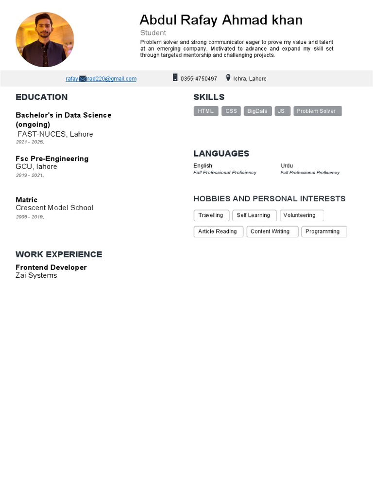 AbdulRafay's CV | PDF