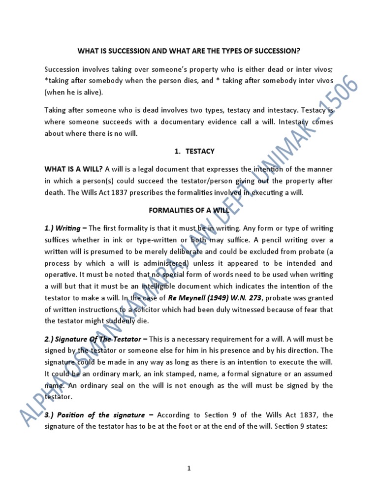7 Drafting and Law of Succession and Administration of Estate ...