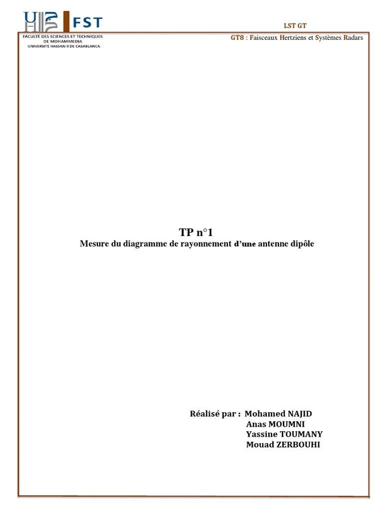 Mesure du Diagramme d'une Antenne Dipôle | PDF | Antenne (Radio ...