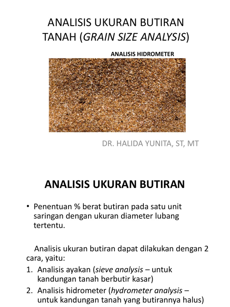 Analisis Ukuran Butiran Tanah (Grain Size Analysis) | PDF