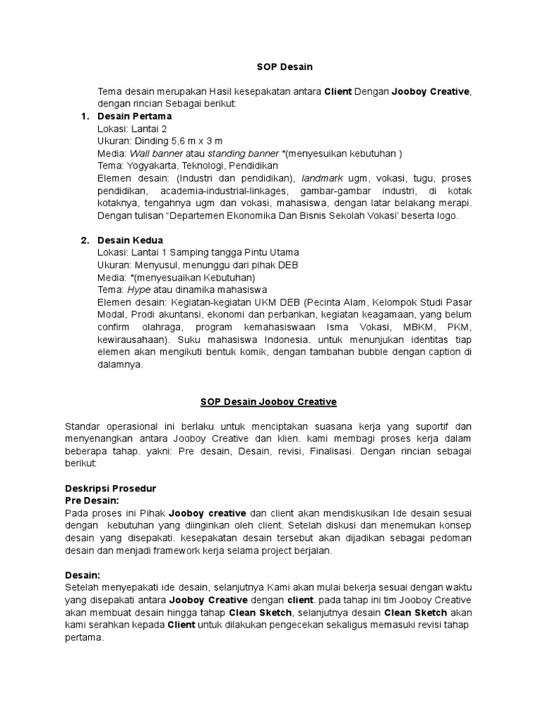 Sop Desain Jooboy Creative Media | PDF