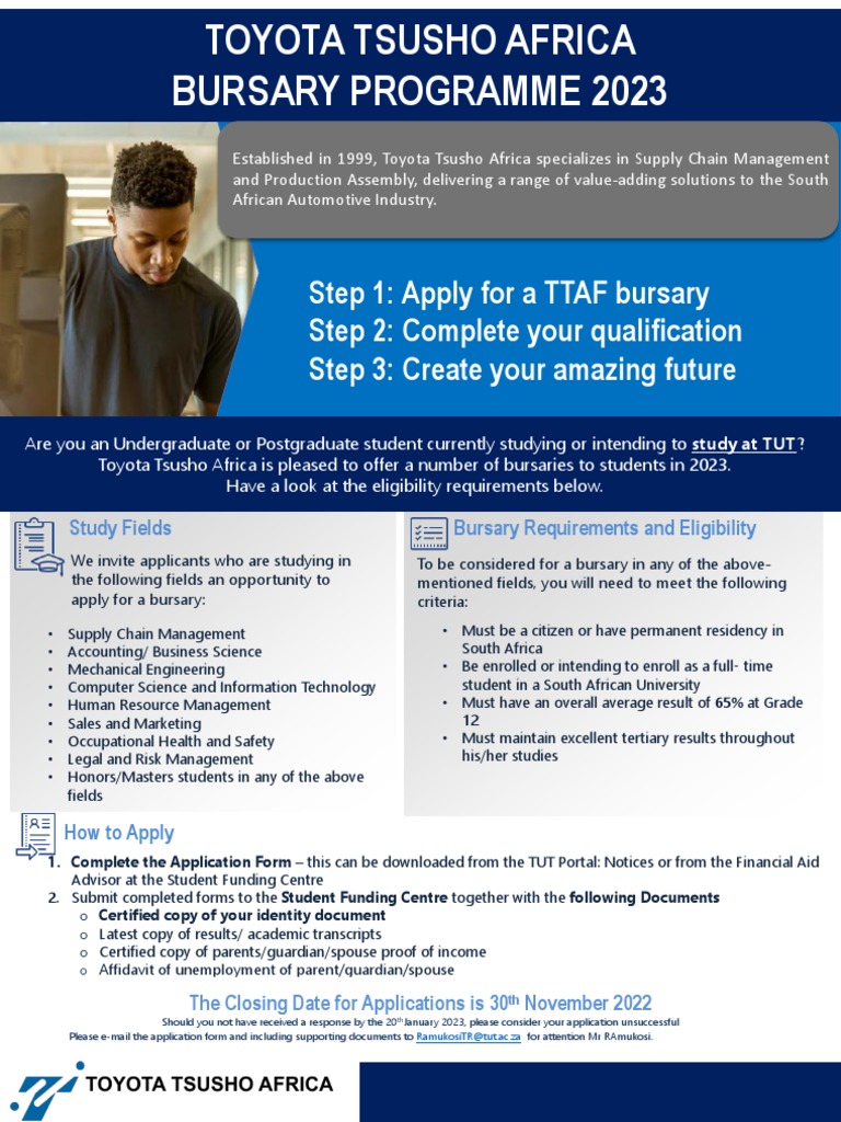 Bursary Advert - TUT | PDF